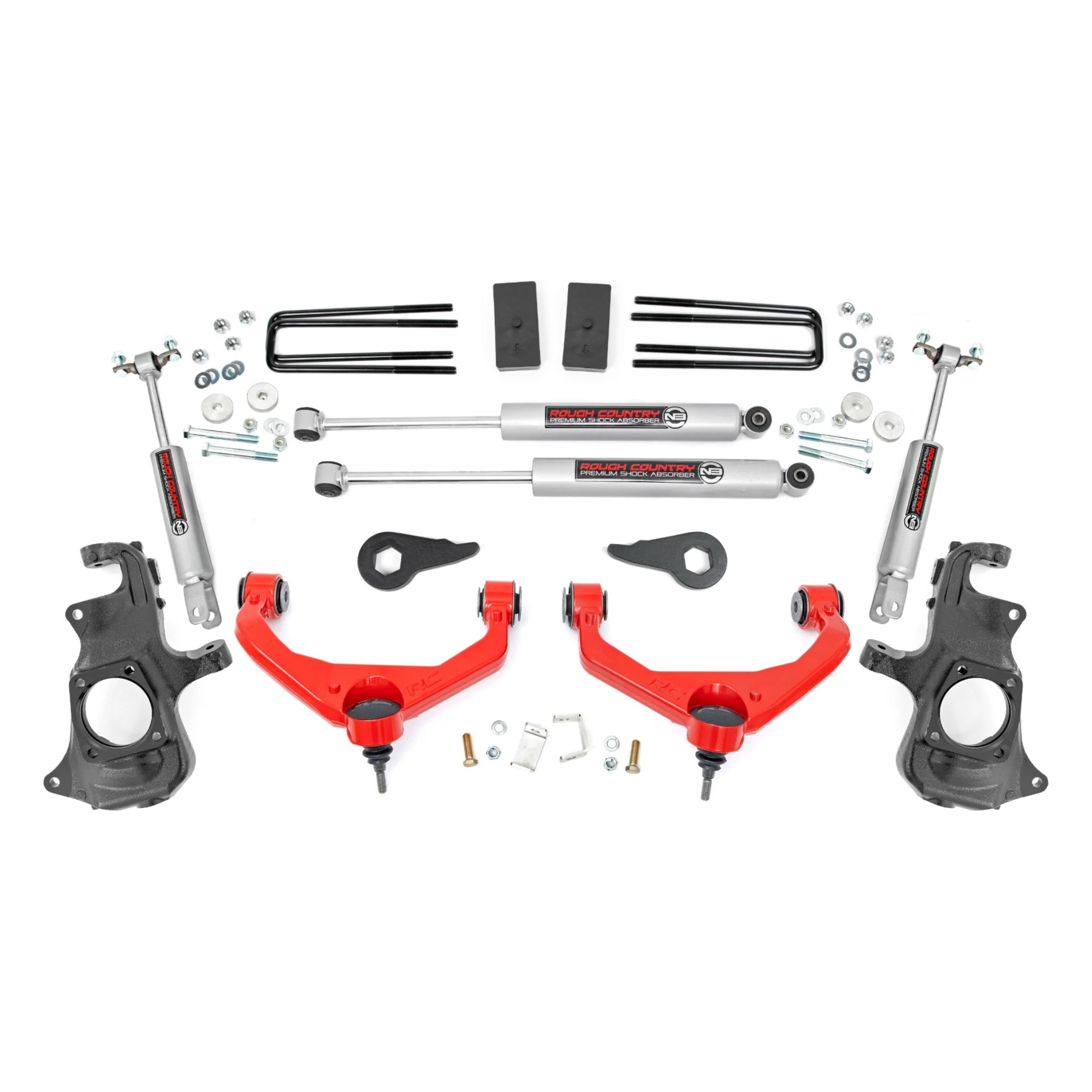 Rough Country 3.5" Lift kit w/ Knuckles 95730 95730RED – DmaxStore