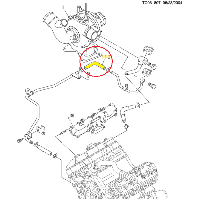 GM Turbo Coolant Return Hose 97354884 – DmaxStore