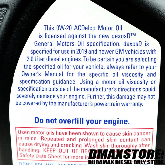 AcDelco DexosD 0W-20 Quart 19370138/10-9277 – DmaxStore