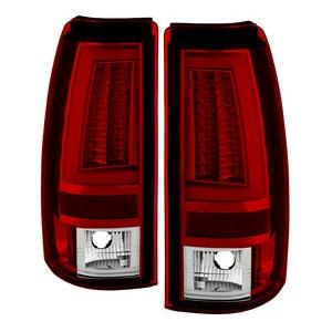 Spyder V2 LED Tail Lights - Red Clear Silverado 2001-2007 LB7/LLY/LBZ ...
