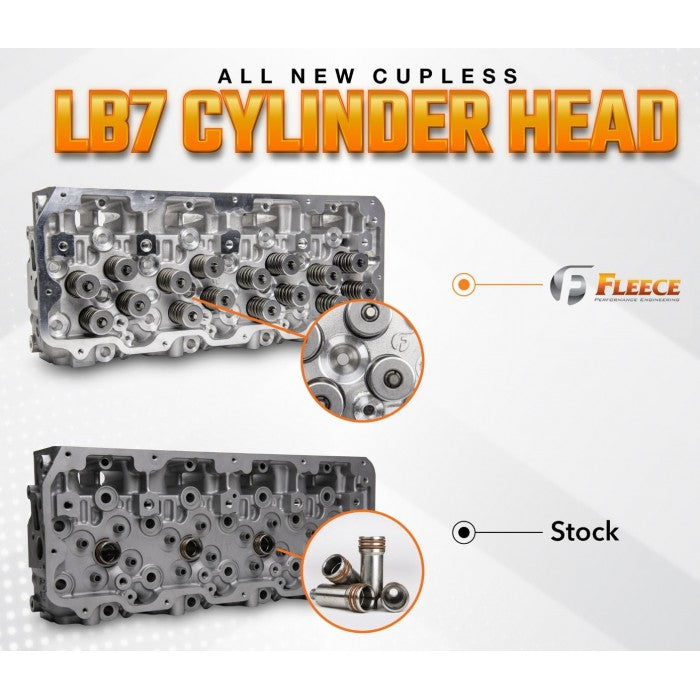 Fleece Performance LB7 Duramax Passenger Side Cupless Cylinder Head ...