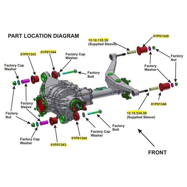 Energy Suspension Polyurethane Front Differential Mount Bushings (2001 ...